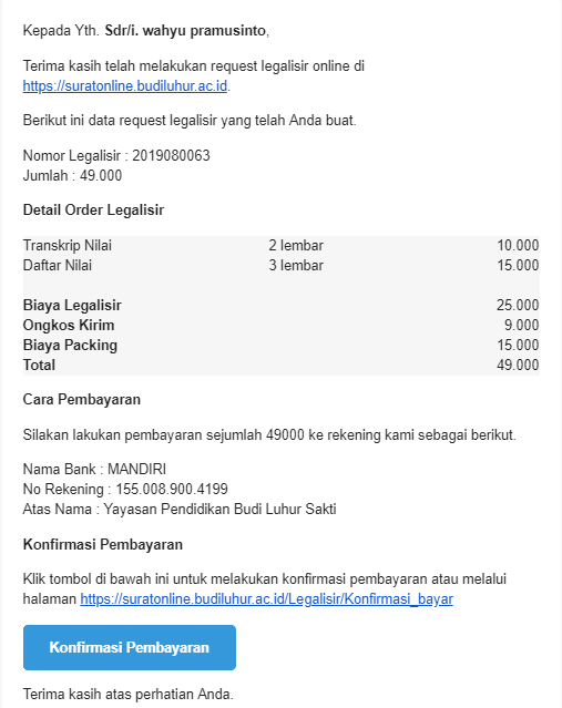 Panduan Penggunaan Layanan Legalisir | suratonline.budiluhur.ac.id